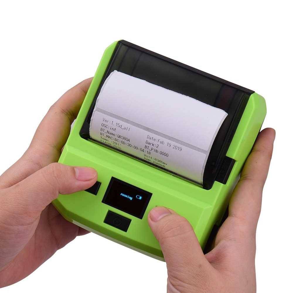 Portable Wireless BT 80mm Thermal Barcode Printer Label Maker Machine 
